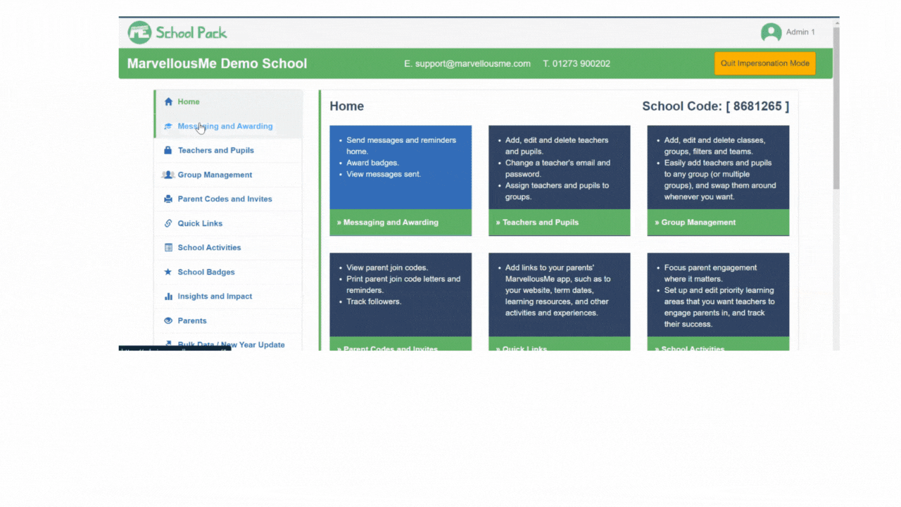 How to send a MarvellousMe to pupils across different classes (e.g. to ...